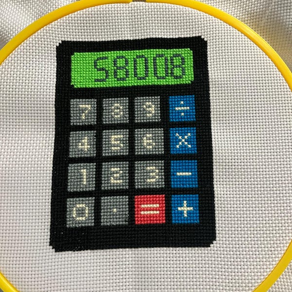 58008 Calculator Cute Geek and Computer Nerd Cross Stitch Pattern PDF ...