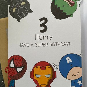 Superhero Personalised Birthday Card Boys Birthday Card - Etsy