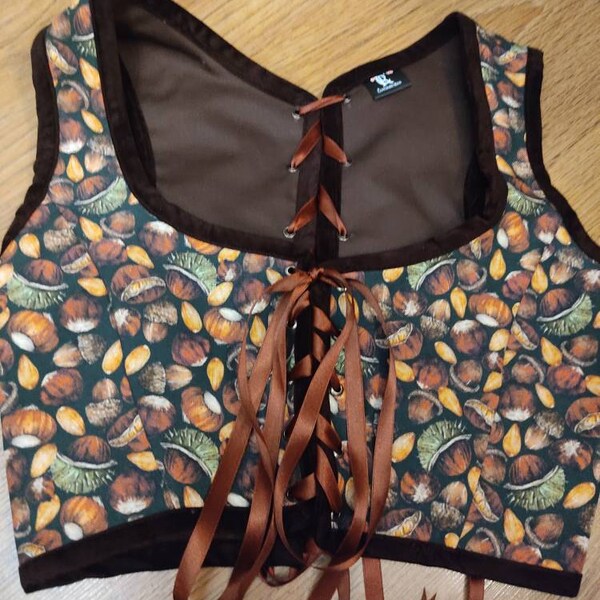 Hobbit Bodice, Chestnuts Autumn Renaissance Corset Flowers Cottagecore ...
