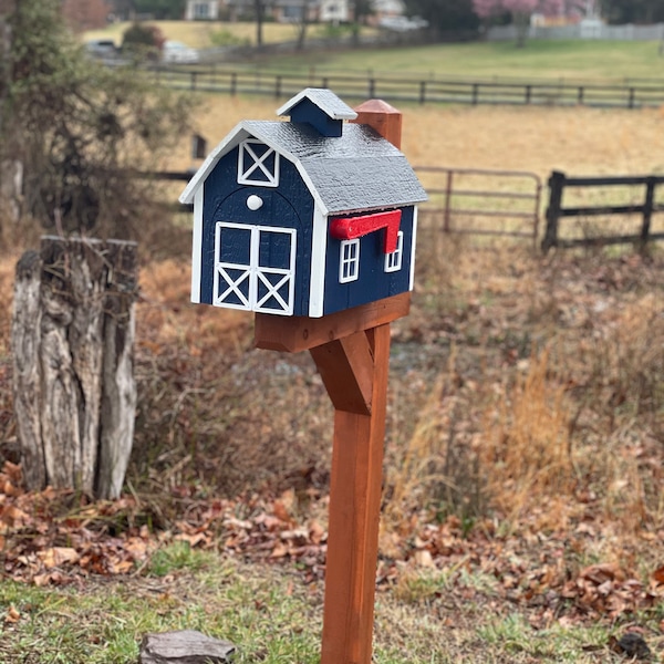 Amish Mailbox - Handmade - Dutch Barn Style - Wooden - Color Options - Etsy
