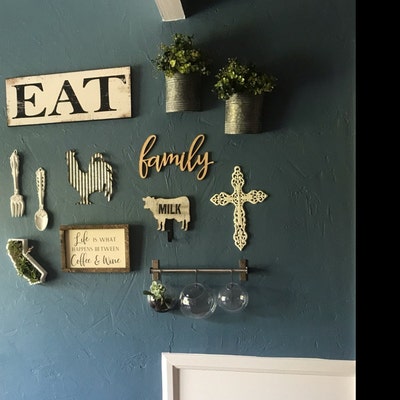 Eat Sign Wooden Handmade Wood Sign Food Dine Decor Cottage Wood Print ...