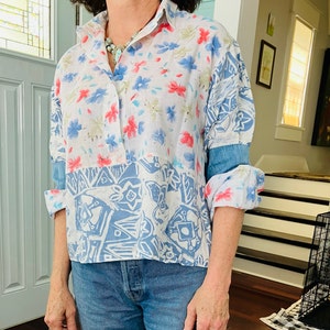 Reworked Blouse, Upcycled Clothing for Women, Upcycled Blouse, Upcycled ...