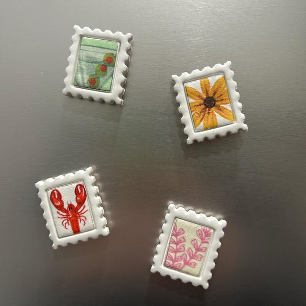 Assorted Stamp Magnets (set of 4) - Etsy