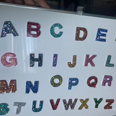 Uppercase ONLY Multicolored Glitter Resin Alphabet - Etsy