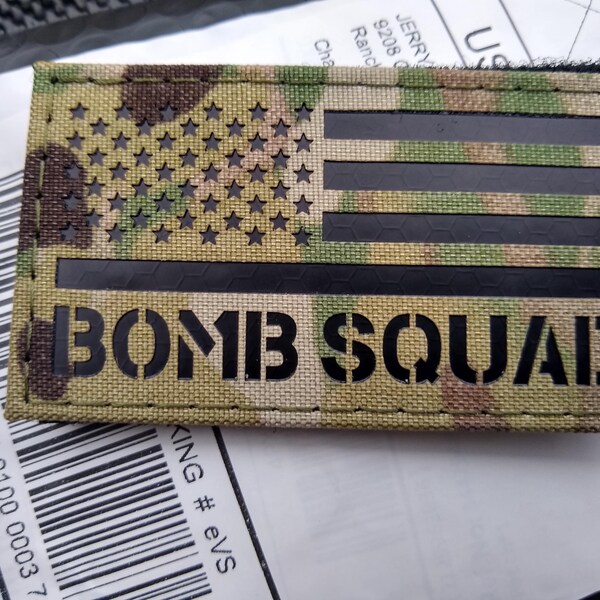 Union Jack Flag With Three Text Lines Custom Your Own Text Lasercut Patch Customized IR Combat ...