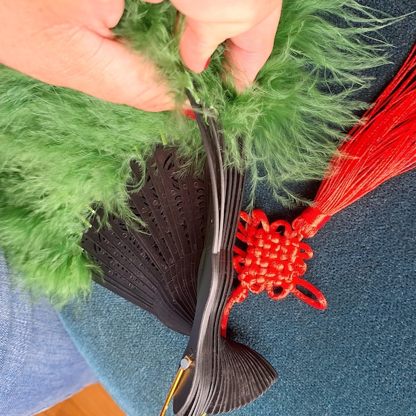 Vintage Style Folding Handheld Ostrich Feather Fan 1920s Flapper ...