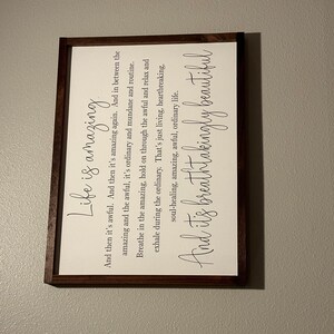 Lords Prayer Pine Wood Framed Canvas Sign Farmhouse Decor Housewarming ...