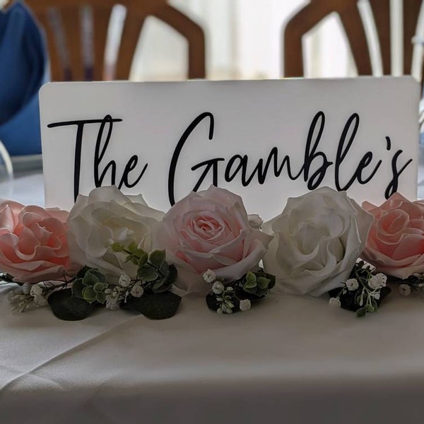 Wedding Head Table Sign | Sweetheart Table Sign | 3D Couples Sign - Etsy