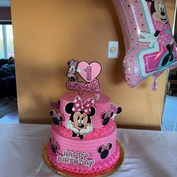 Personalize Minnie Mouse Name Cake Topper, Minnie Mouse Club House Name ...