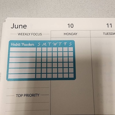 WEEKLY HABIT Tracker Table, Functional Label Planner Stickers for Erin ...