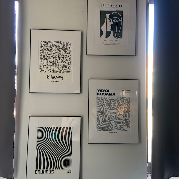 Black and White Exhibition Set of 12 Prints, Museum Poster Set ...