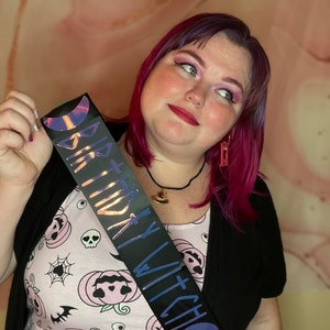 Birthday Witch With Moons Sash,coven Sash, Gothic Birthday Party Sash ...