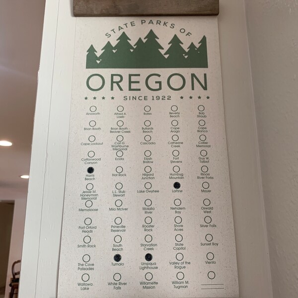 OR State Park Adventure Checklists WITH Pen // Oregon State // Canvas ...