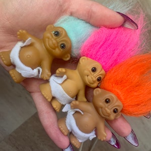 Vintage Ace Novelty Treasure Troll Doll, Red Hair, Red Diamond Jewel ...