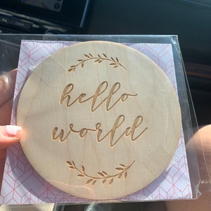 Hello World Wooden Birth Announcement Sign Hospital Newborn Photo Prop ...