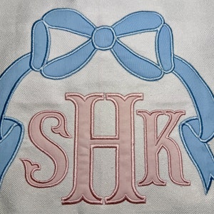 Monogram Bird & Bow Frame Embroidery Design File 47 Wide - Etsy