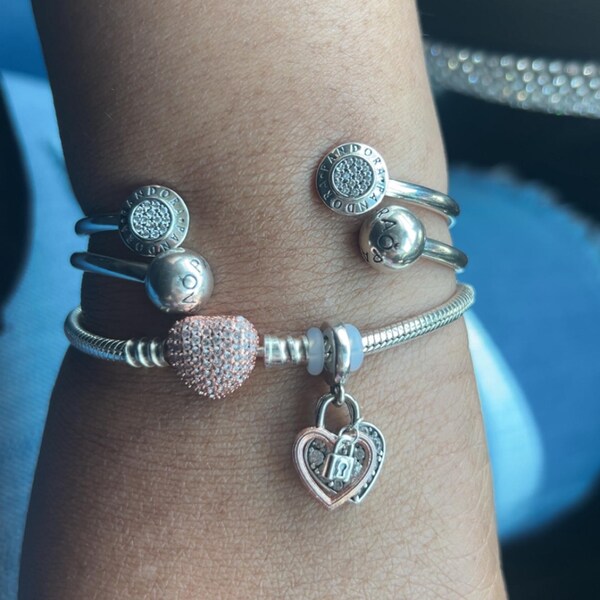 Pandora Charm, Pandora Silver Blue Butterfly & Quote Double Dangle ...