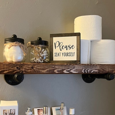 Please Flush Sign, Funny Restroom Decor, Housewarming Gift, Bathroom ...