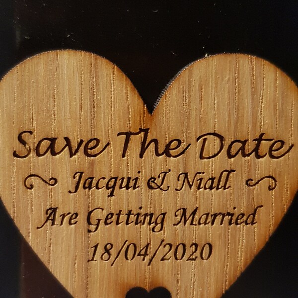 Save the Date Wooden Heart Magnets - Rustic Wedding- Wedding Magnet ...