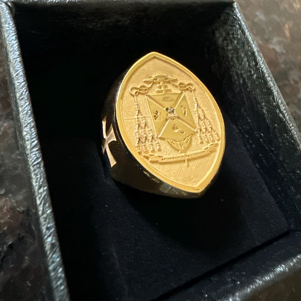 Bishop Ring With Papal Coat of Arms – Pope Francis Inspired Cross Ring ...