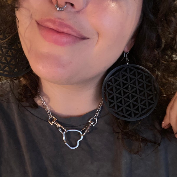 Heart Chain Swivel Clasp Necklace, 90s Mall Goth Punk Alternative Y2K ...