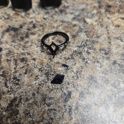 Womens Galaxy Orion Nebula Ring, Black Titanium Plated Engagement Ring ...