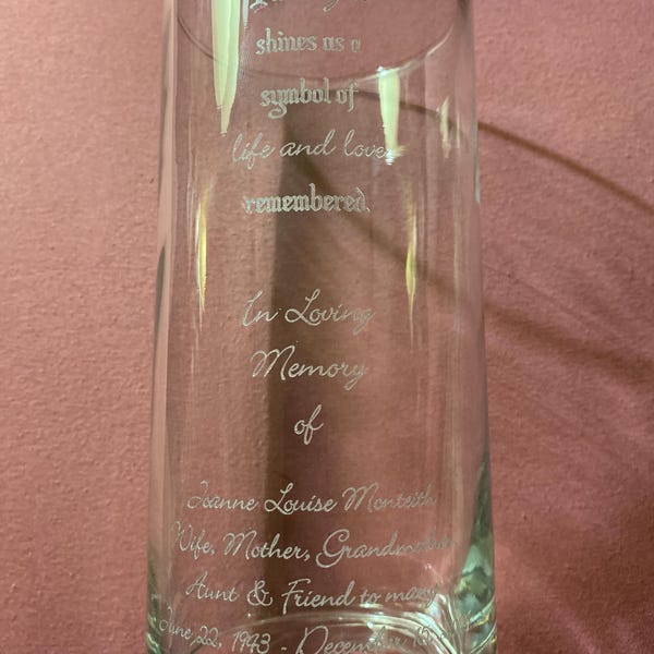 Personalized in Loving Memory Memorial Vase - Floating Wedding Memorial ...