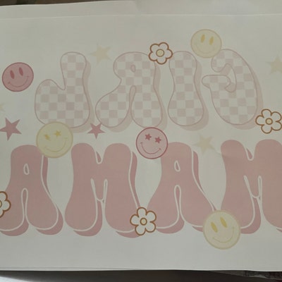 Pink Checkered Distressed Happy Face Sublimation Transfer Ready to ...