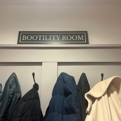 Bootility Room Sign, Farrow & Ball, Wall Sign, Door Sign, Shelf Sitter ...