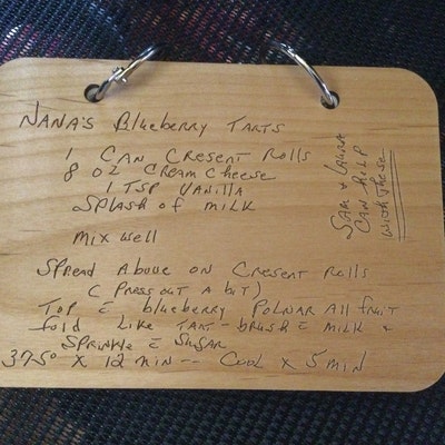 Handwritten Recipe Wooden Recipe Book Your Exact Handwriting - Etsy