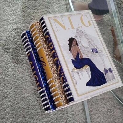 Bling Decor Book Stack Custom Made Bling Books Stack of 3 Blue/grey ...