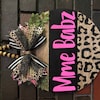 Leopard Print Teacher Door Sign With INTERCHANGEABLE BOW Teacher Door ...
