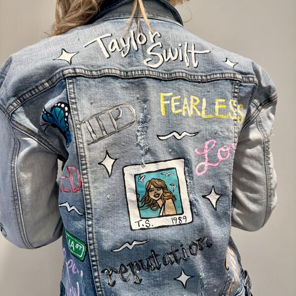 Cheer Mom Jacket • Painted Team Design • Made to Order • Thrifted ...