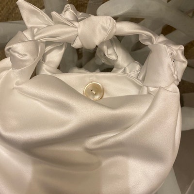 SMALL Swarovski Champagne Satin Knot Handbag/luxury Handmade Bag ...