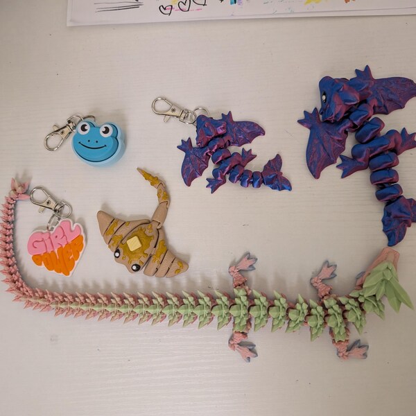 Dragon Crystal Dragon 3D Print Dragon Articulating Dragon Fidget Dragon ...