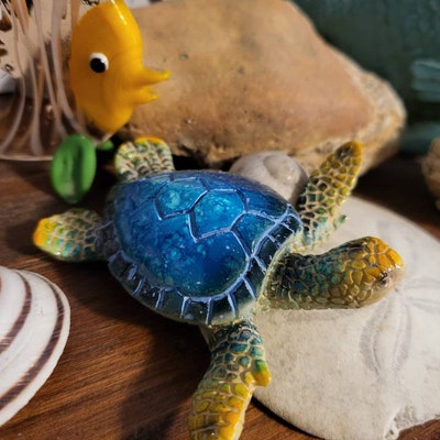 Navy Cast Iton Blue Crab Decorative Keeper Box With Hinged Secret Lid ...