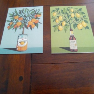 5 Pack of Funky Postcards/mini A6 Illustrated Art Prints. Plants ...