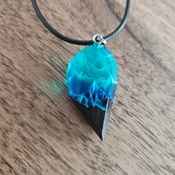 Wolf Pendant Wolf Accessory Resin Necklace Personalized Pendant Wood ...