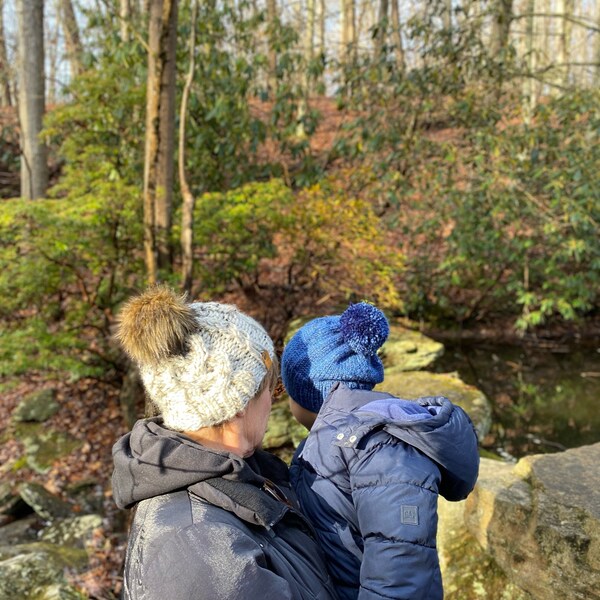 Chocolate Brown Knit Hat, Merino Wool Knit Beanie With Fold Over Brim ...