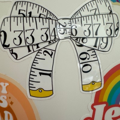 Tape Measure Bow Vinyl Sticker, Sewing Decals, Sewing Themed, Sewing ...