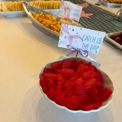 Editable Mermaid Fold Over Food Labels Mermaid Buffet Card - Etsy