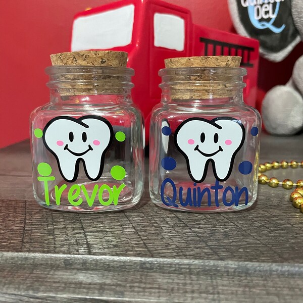 Tooth Fairy Jar, Personalized Tooth Jar, Baby Tooth Storage, Baby ...