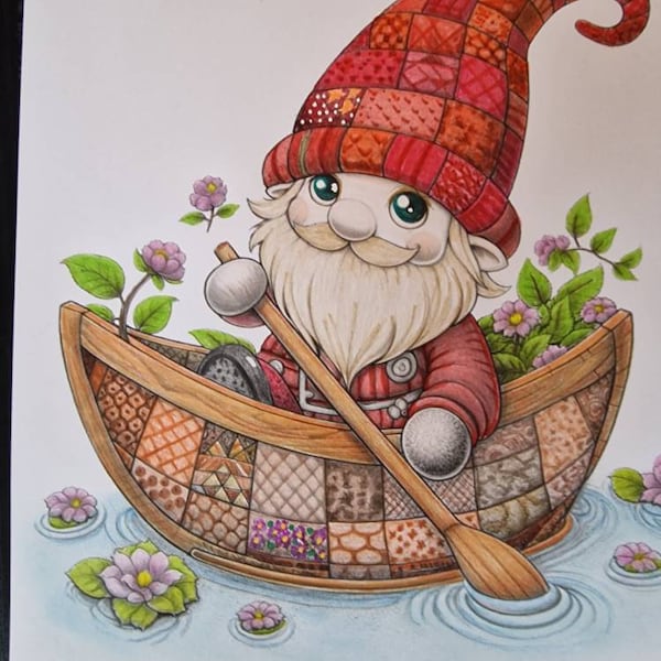 100+ Patchwork Gnome Coloring Book, Grayscale Coloring, Coloring Sheets, Garden Gnome Coloring ...