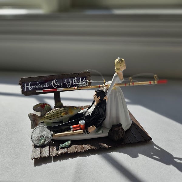 NO FISHING Pick Your Fish Funny Wedding Cake Topper for Fisherman Bride ...