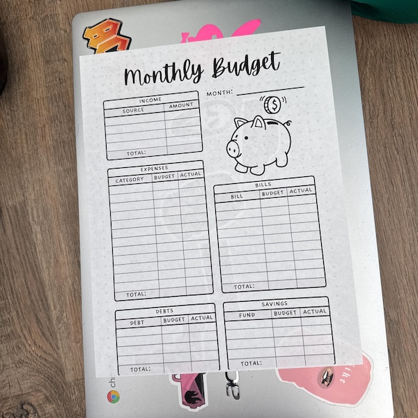 Monthly Budget Tracker - PRINTABLE Journal Page - Planner Page ...