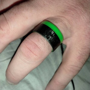 Elk Antler Ring W/ Carbon Fiber Stripes Elk Antler Rings - Etsy