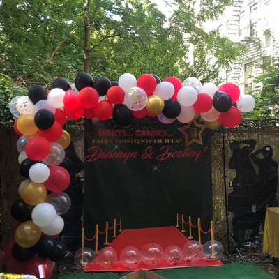 Sweet 16 Backdrop, Hollywood Backdrop, 21st Birthday Backdrop, Red ...