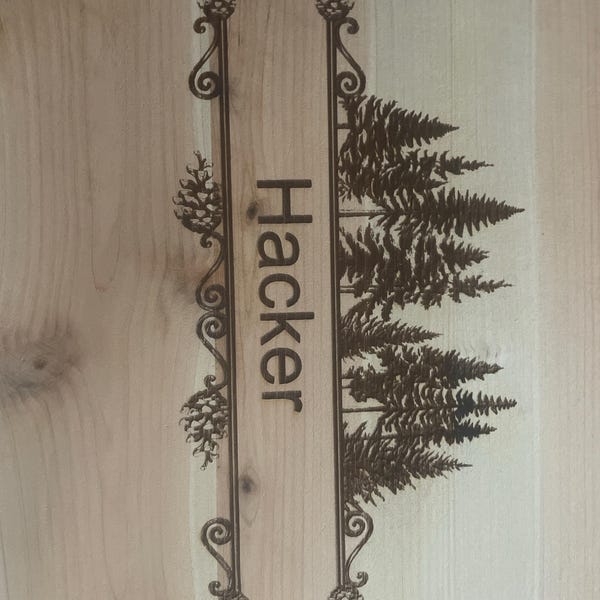 Laser Engrave File Pine Monogram SVG, Lightburn Glowforge Wood Burn ...