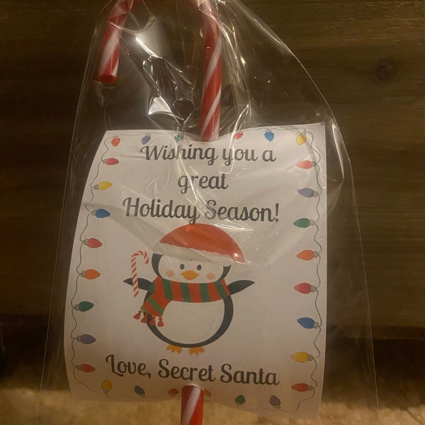 Candy Cane Pen With Tag, Kids Stocking Stuffer, Christmas Stocking ...