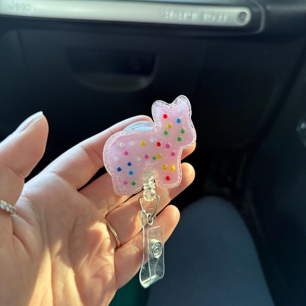 Orange Fish Cracker Badge Reel, Orange Glitter Badge Reel, Pediatric ...